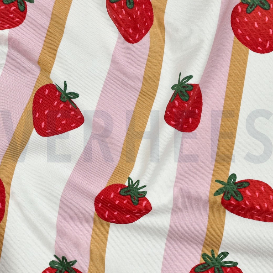JERSEY FRUITS - WHITE | Verhees Textiles
